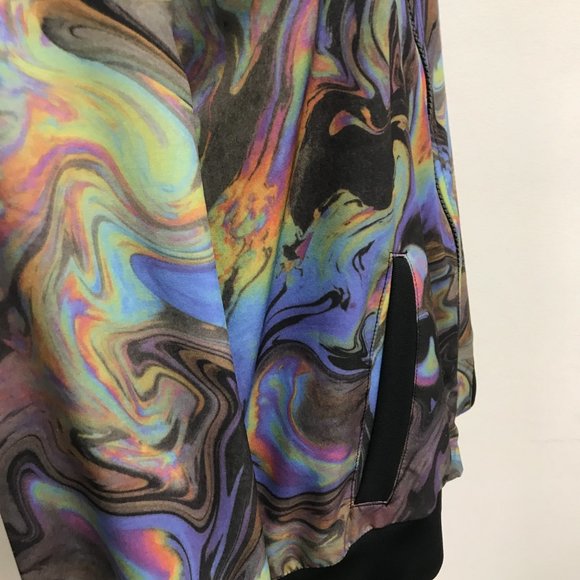 Reflex | Jackets & Coats | Reflex Bomber Jacket Zip Oil Spill Marbled ...